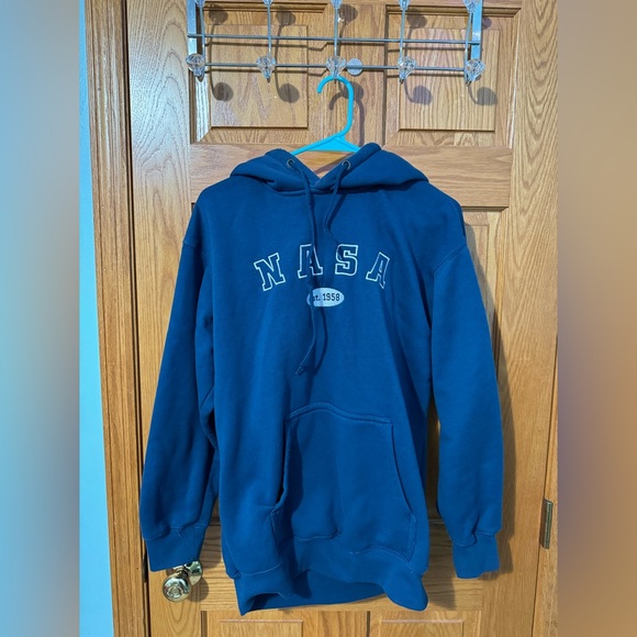 Shirts | Navy Blue Nasa Hoodie | Poshmark